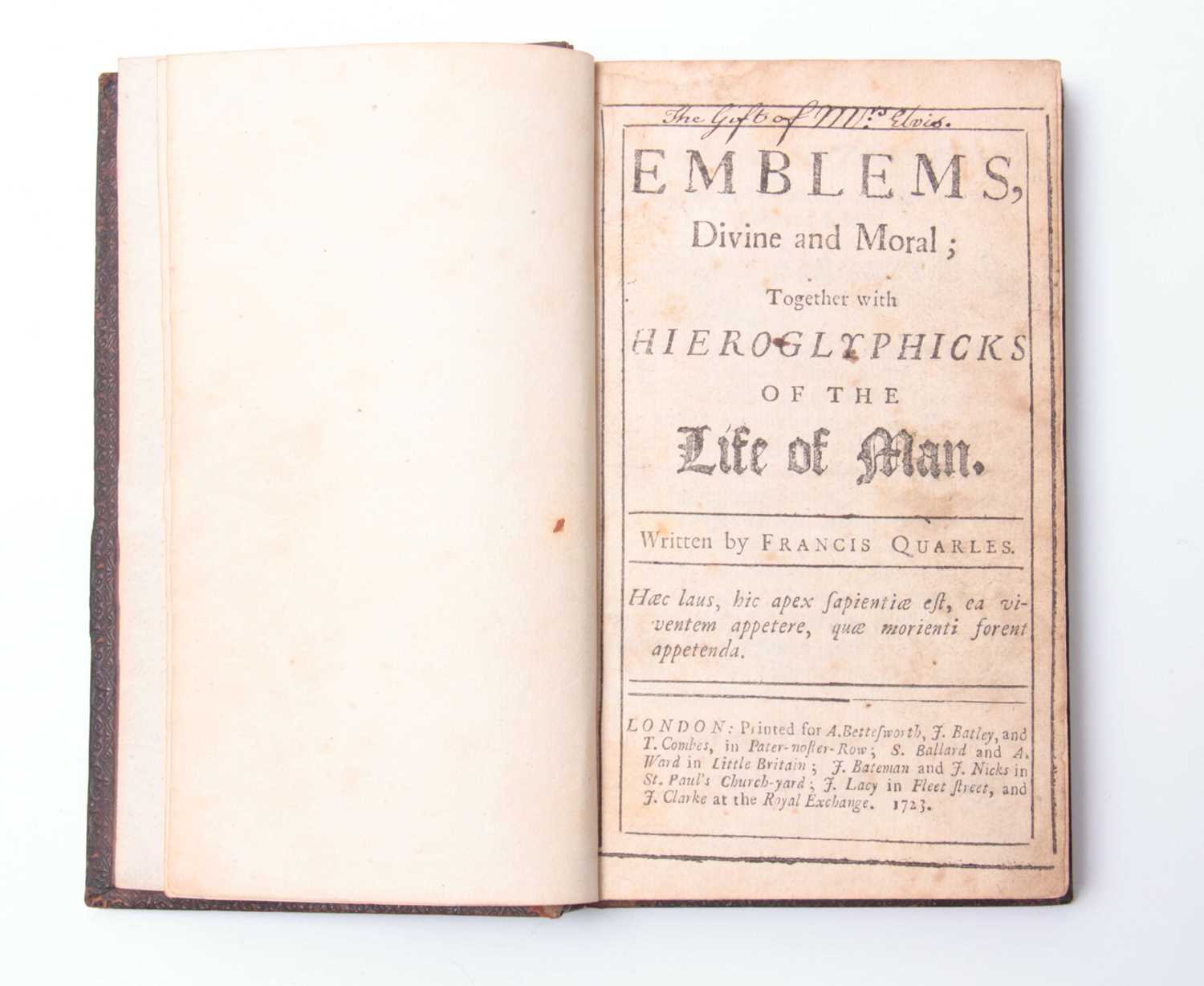 Lot 222 - QUARLES (FRANCIS) EMBLEMS, DIVINE AND MORAL,