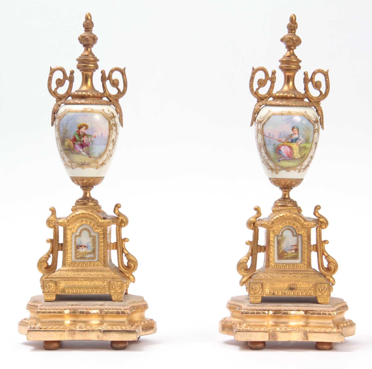 Lot 253 - A PAIR OF 19TH CENTURY FRENCH GILT METAL AND