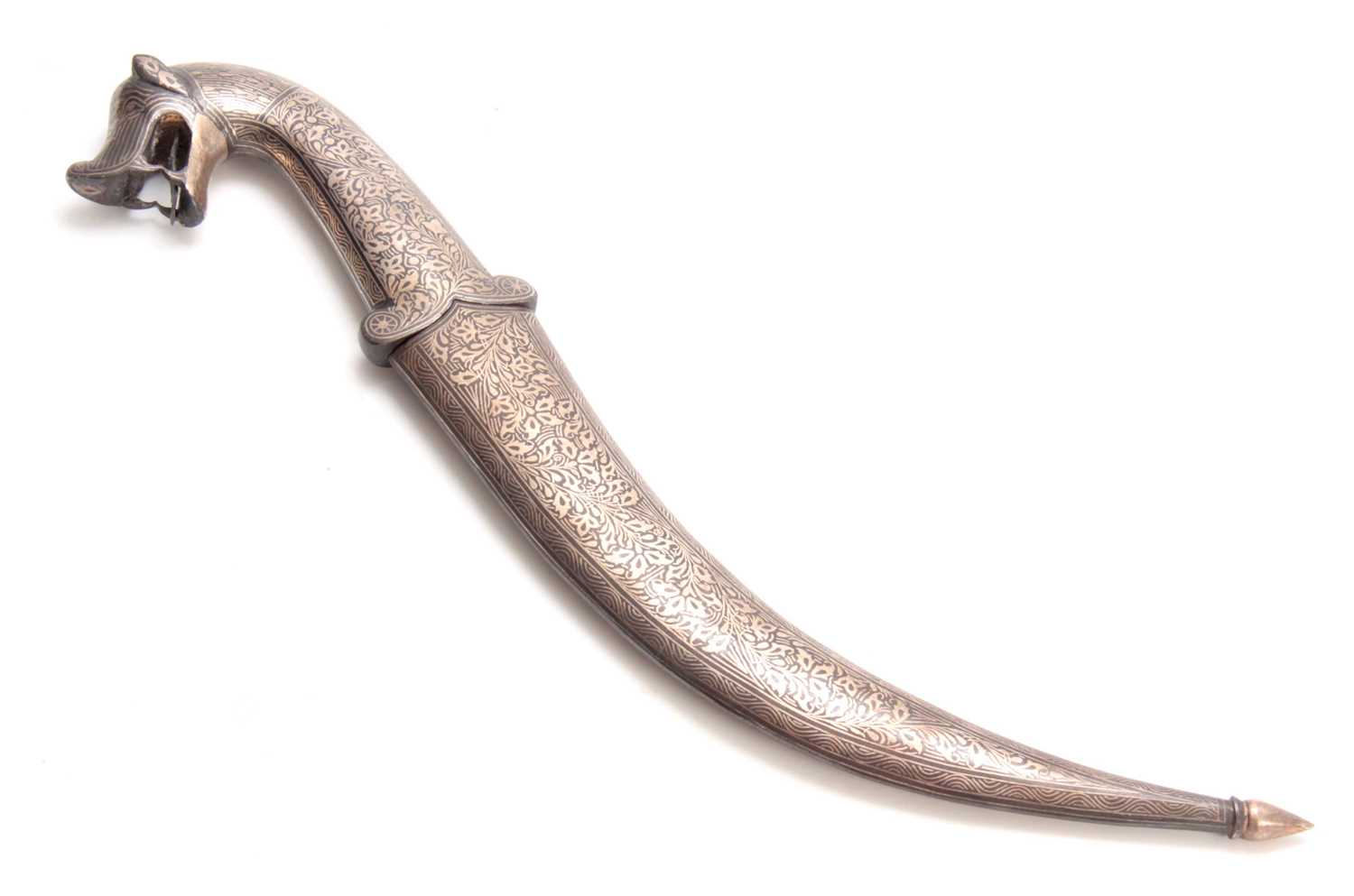 Lot 260 - A 19TH CENTURY INDIAN JAMBARI DAGGER of