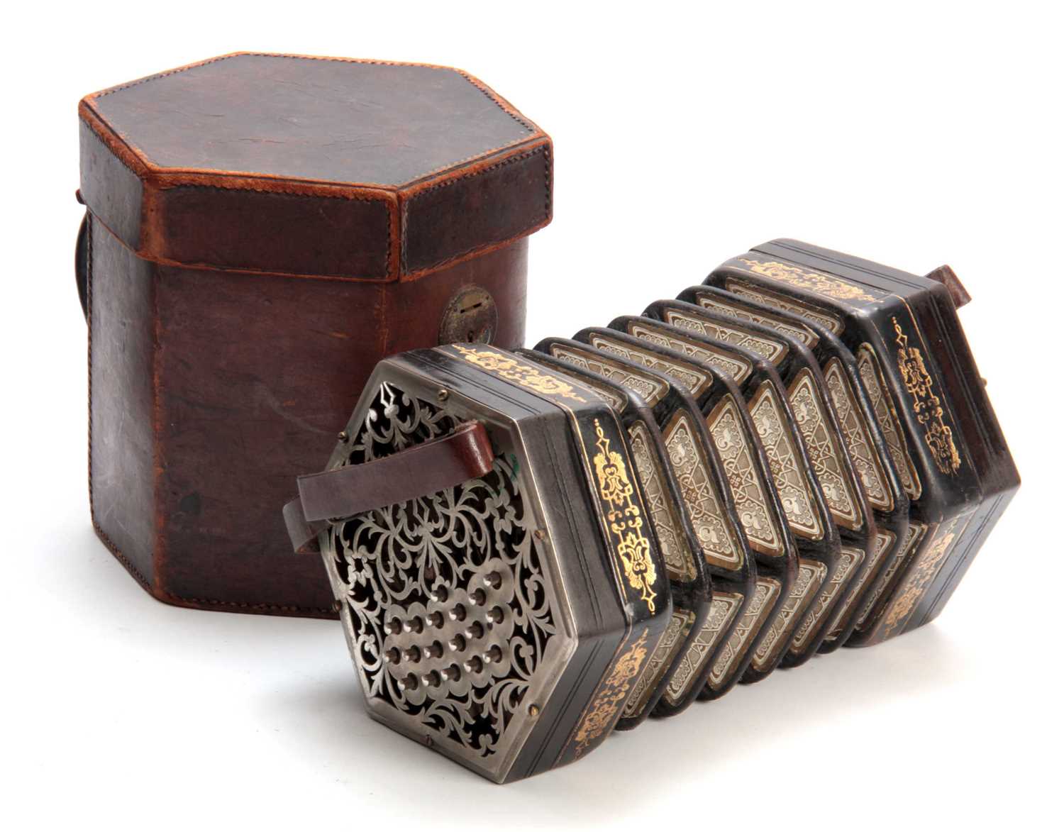 Lot 319 - A LATE 19th CENTURY CONCERTINA BY CHARLES