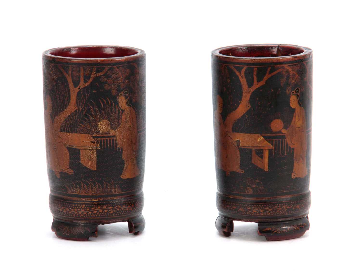 Lot 265 - A PAIR OF 18TH CENTURY CHINESE LACQUER WORK