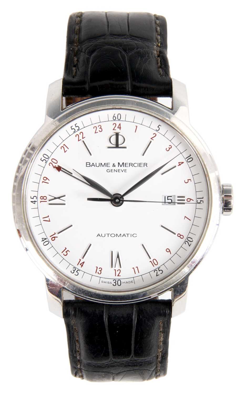 Lot 245 - A GENTLEMAN’S BAUME & MERCER STAINLESS STEEL