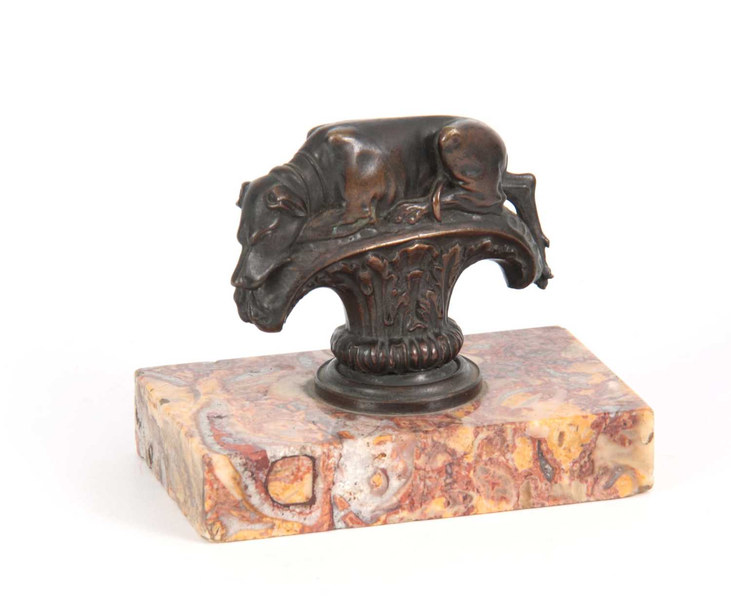 Lot 711 - A 19TH CENTURY FIGURAL BRONZE PAPERWEIGHT