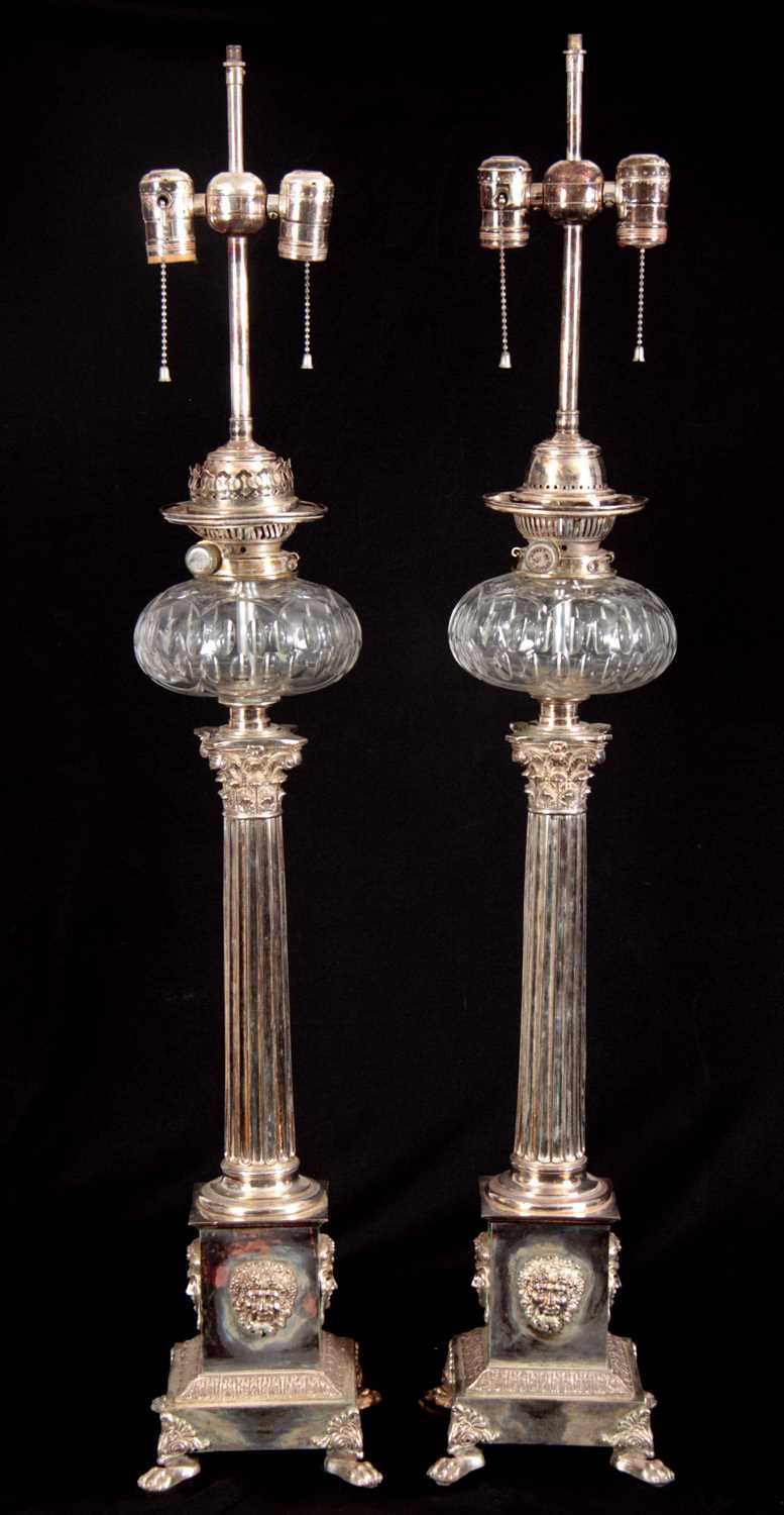 Lot 254 - A STYLISH PAIR OF 19TH CENTURY SILVER PLATED