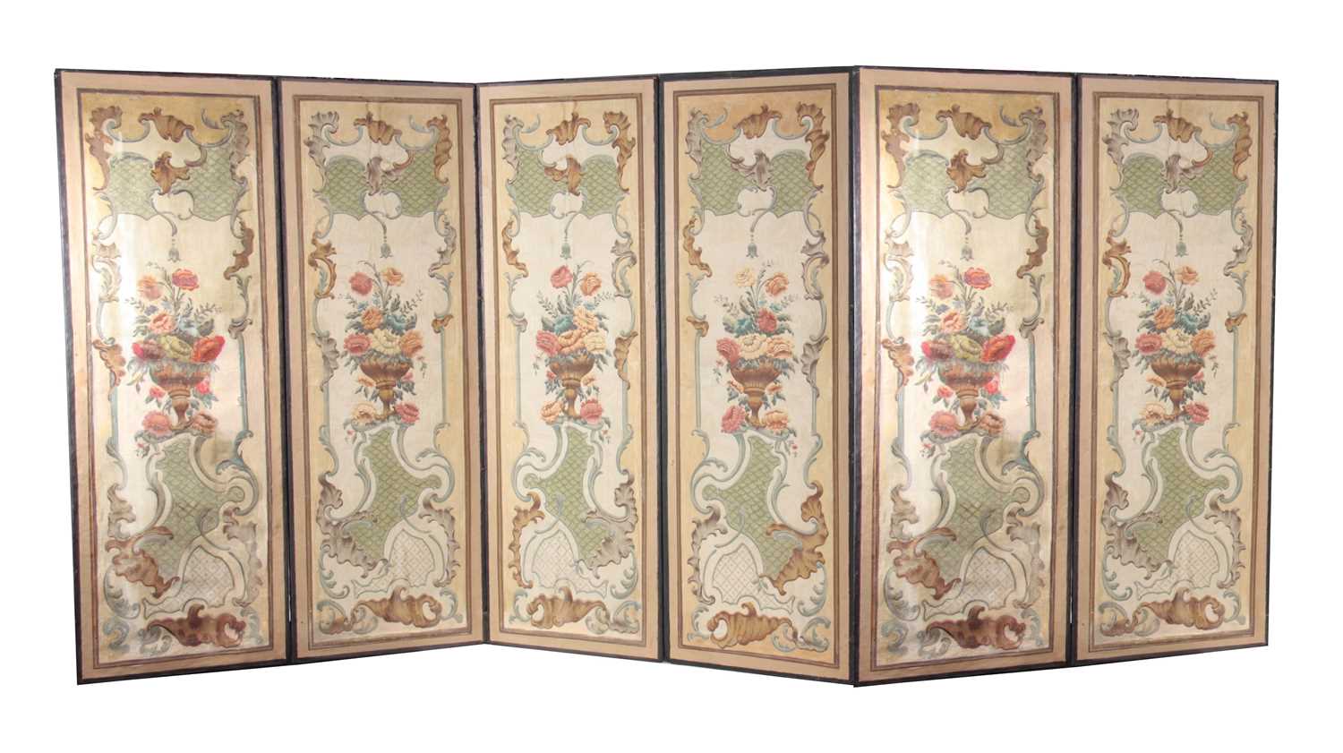 Lot 656 - A MID 18TH CENTURY FOLDING SCREEN / ROOM