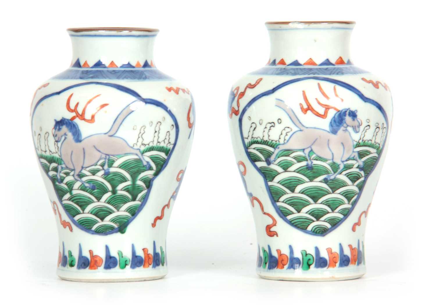 Lot 68 - A PAIR OF 19th CENTURY CHINESE WUCAI MEI PING
