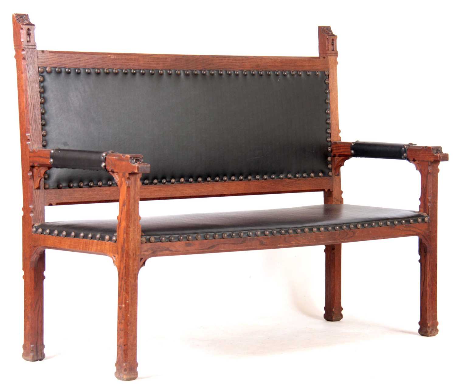 Lot 693 - A LATE 19TH CENTURY GOTHIC PUGIN STYLE OAK