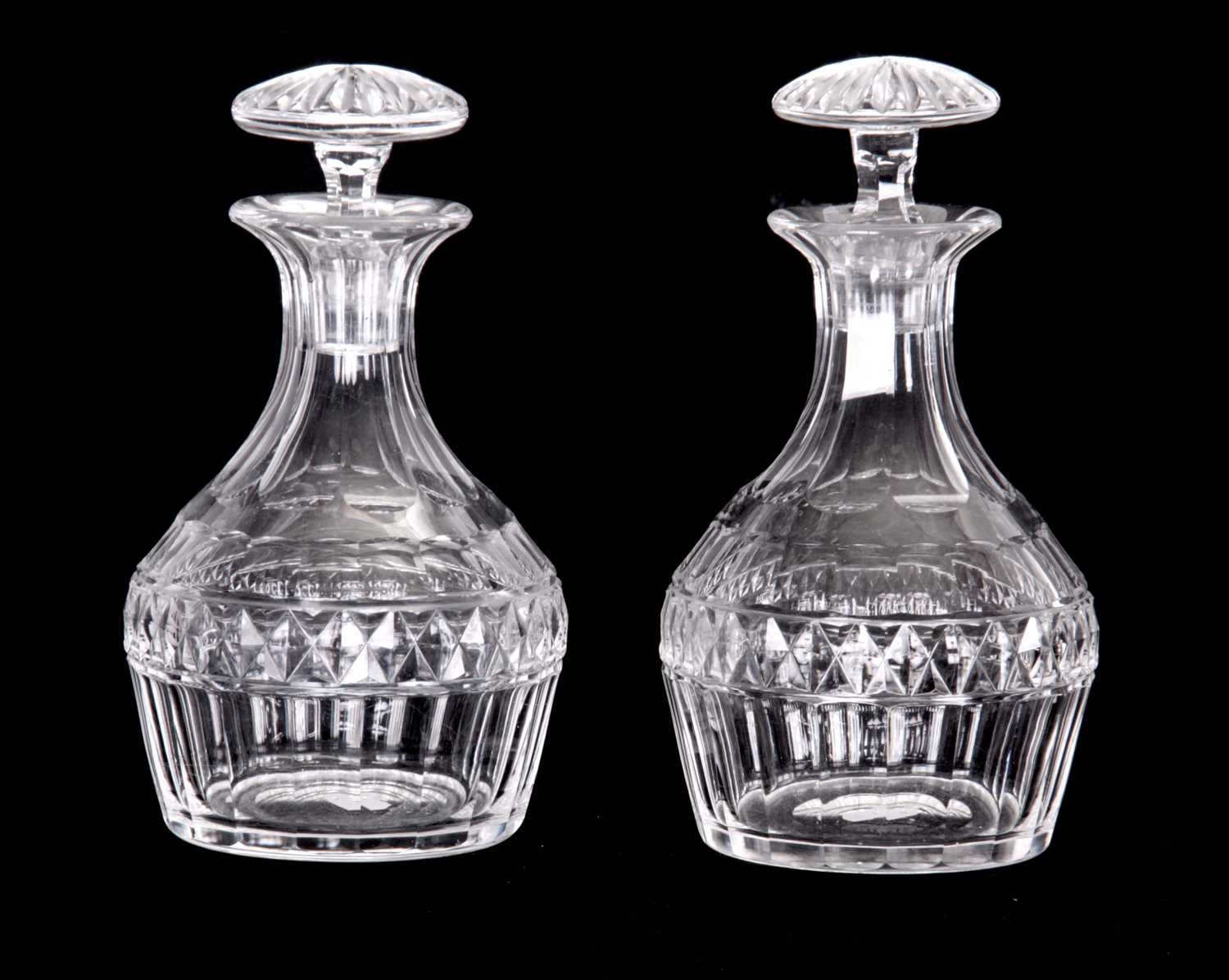 Lot 5 - A PAIR OF GEORGE III DESIGN CUT GLASS