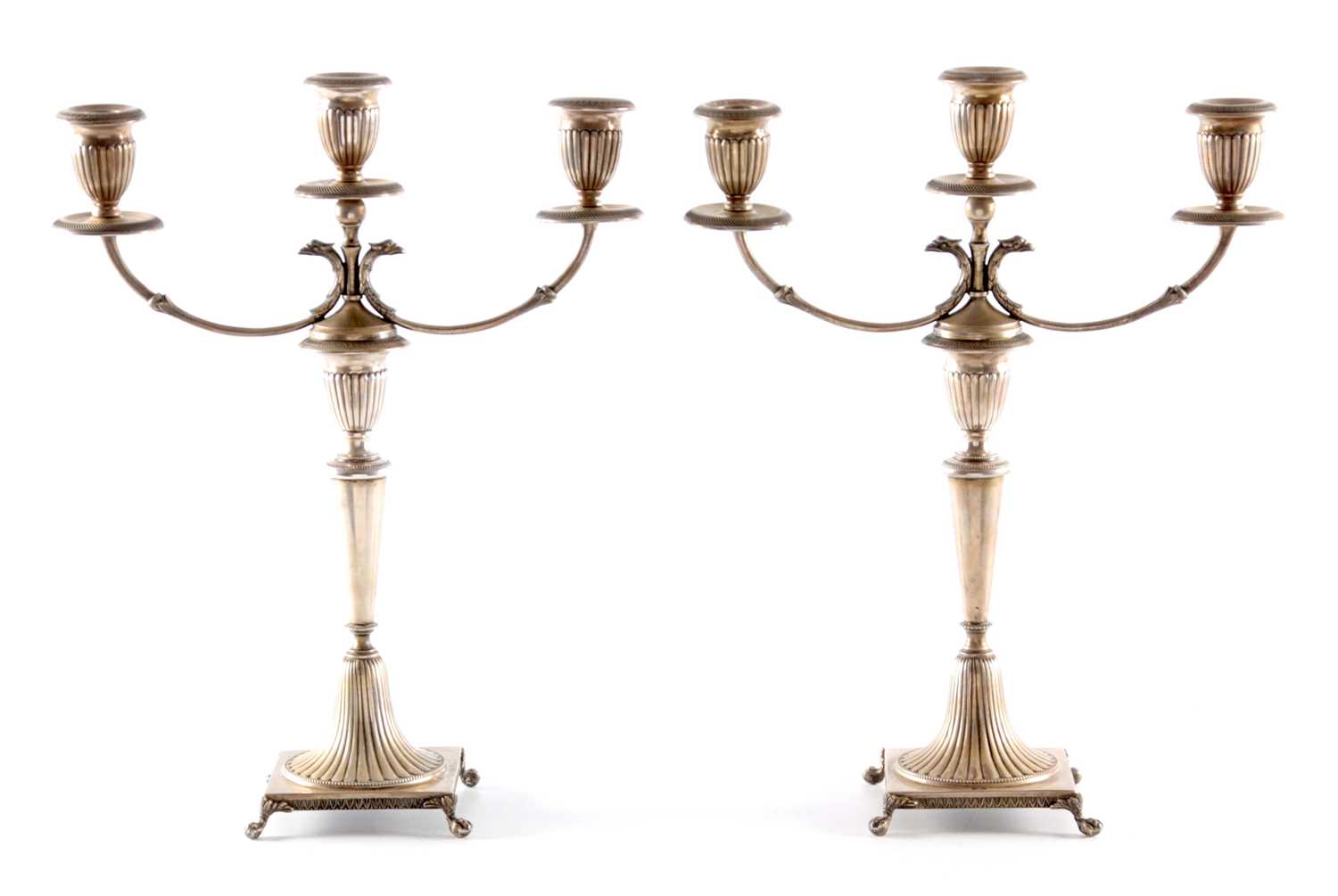 Lot 356 - A PAIR OF CONTINENTAL SILVER EMPIRE STYLE