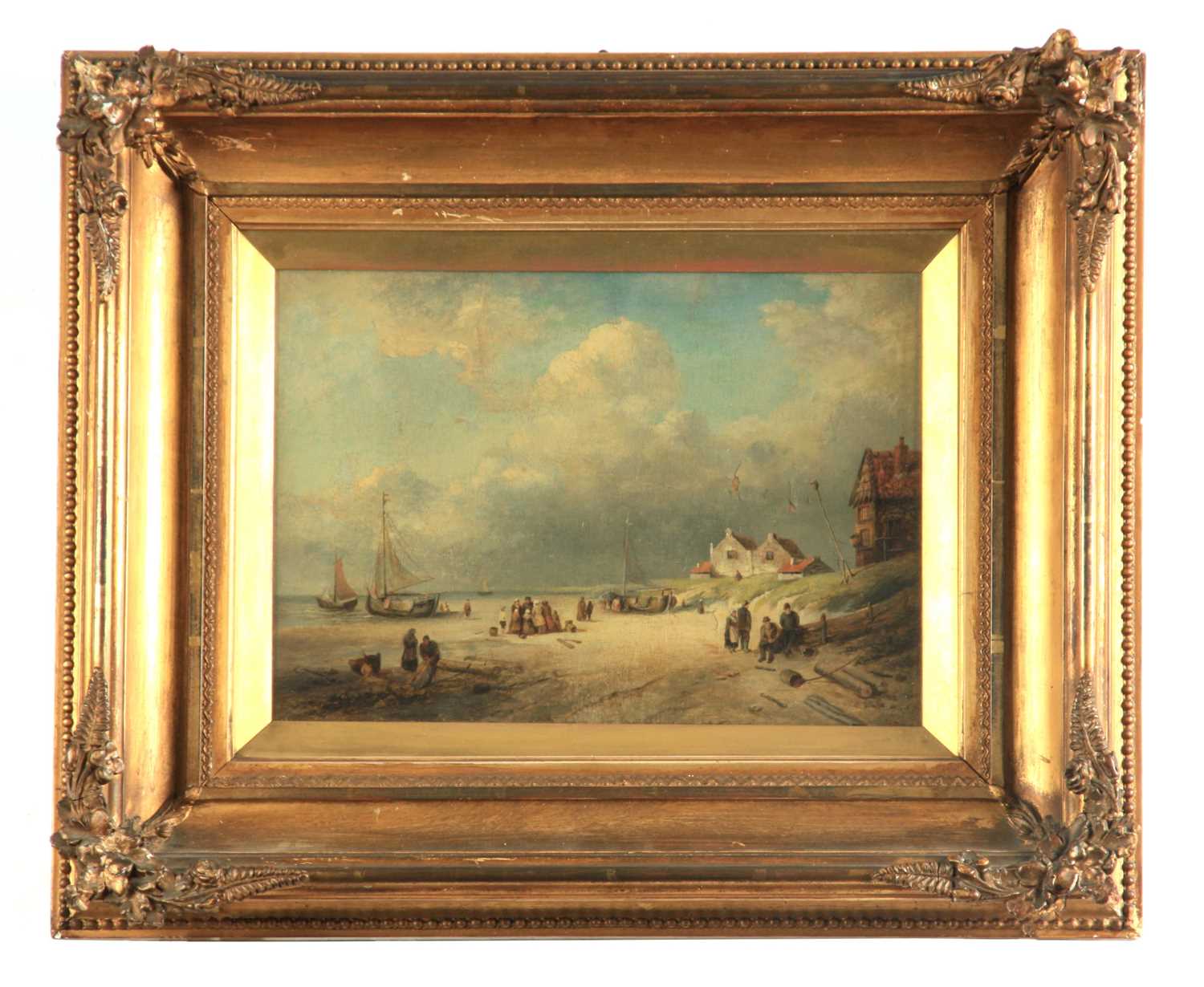 Lot 637 - A 19TH CENTURY OIL ON CANVAS OF A
