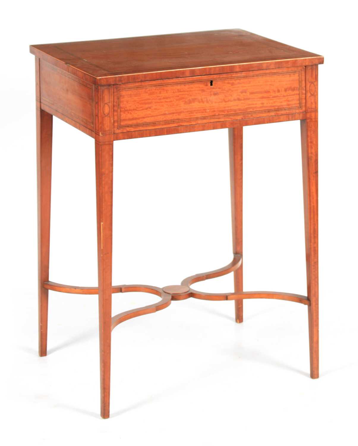 Lot 1084 - A 19TH CENTURY FRENCH CROSSBANDED AND