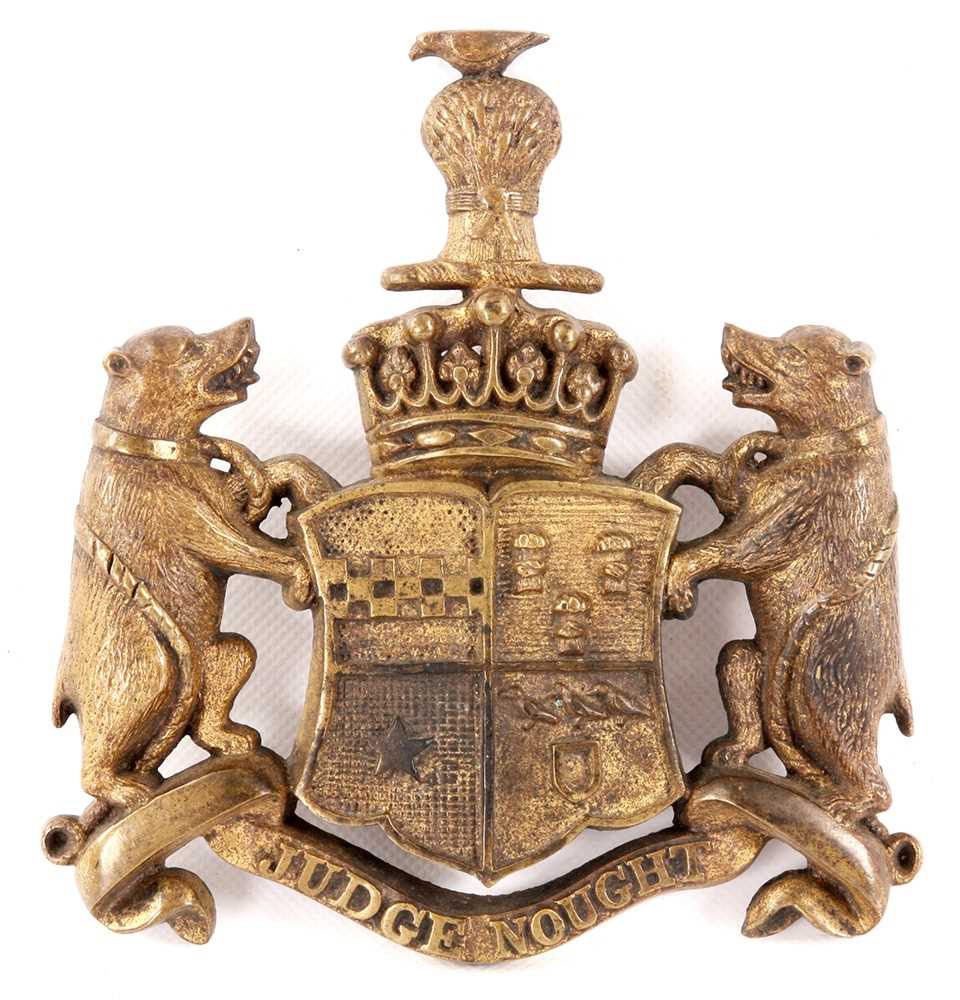 Lot 578 - A GEORGE III GILT BRONZE ARMORIAL CREST