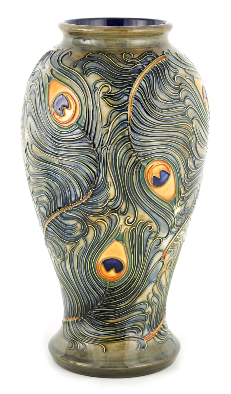 Lot 193 - A MOORCROFT INVERTED BALUSTER VASE tube
