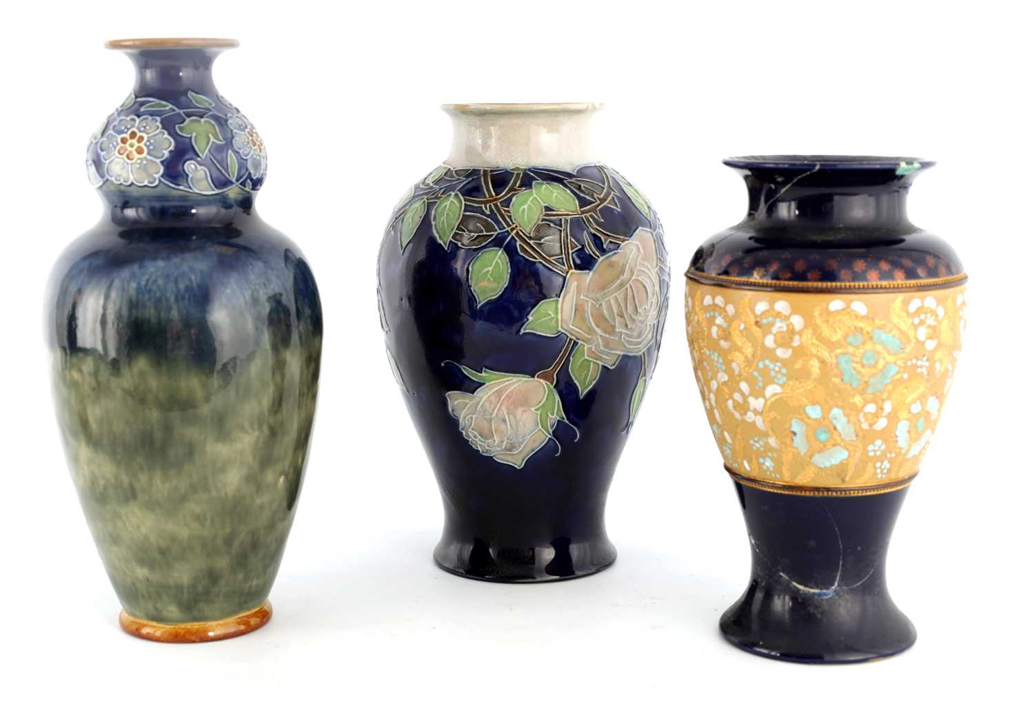 Lot 207 - A ROYAL DOULTON LARGE INVERTED BALUSTER VASE