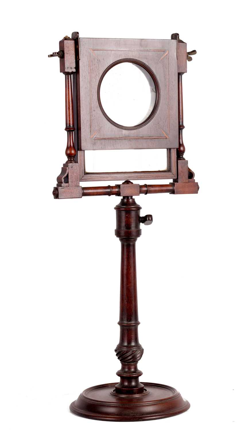 Lot 408 - A GEORGE III INLAID MAHOGANY ZOGRASCOPE/