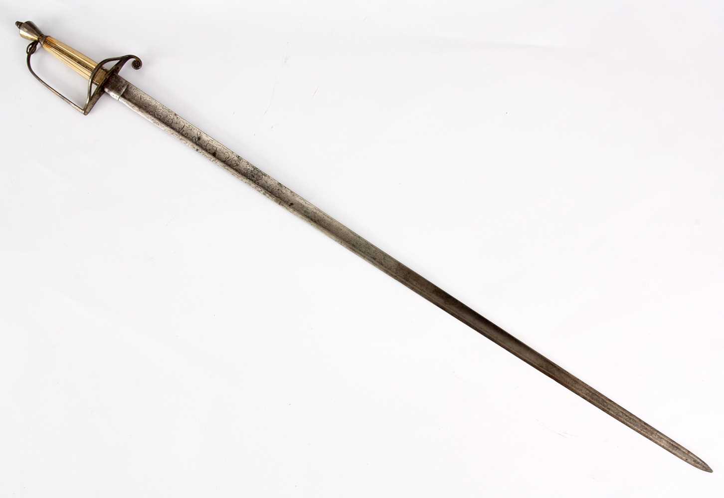 Lot 356 - A GEORGE III SILVER HILTED SPADROON BY