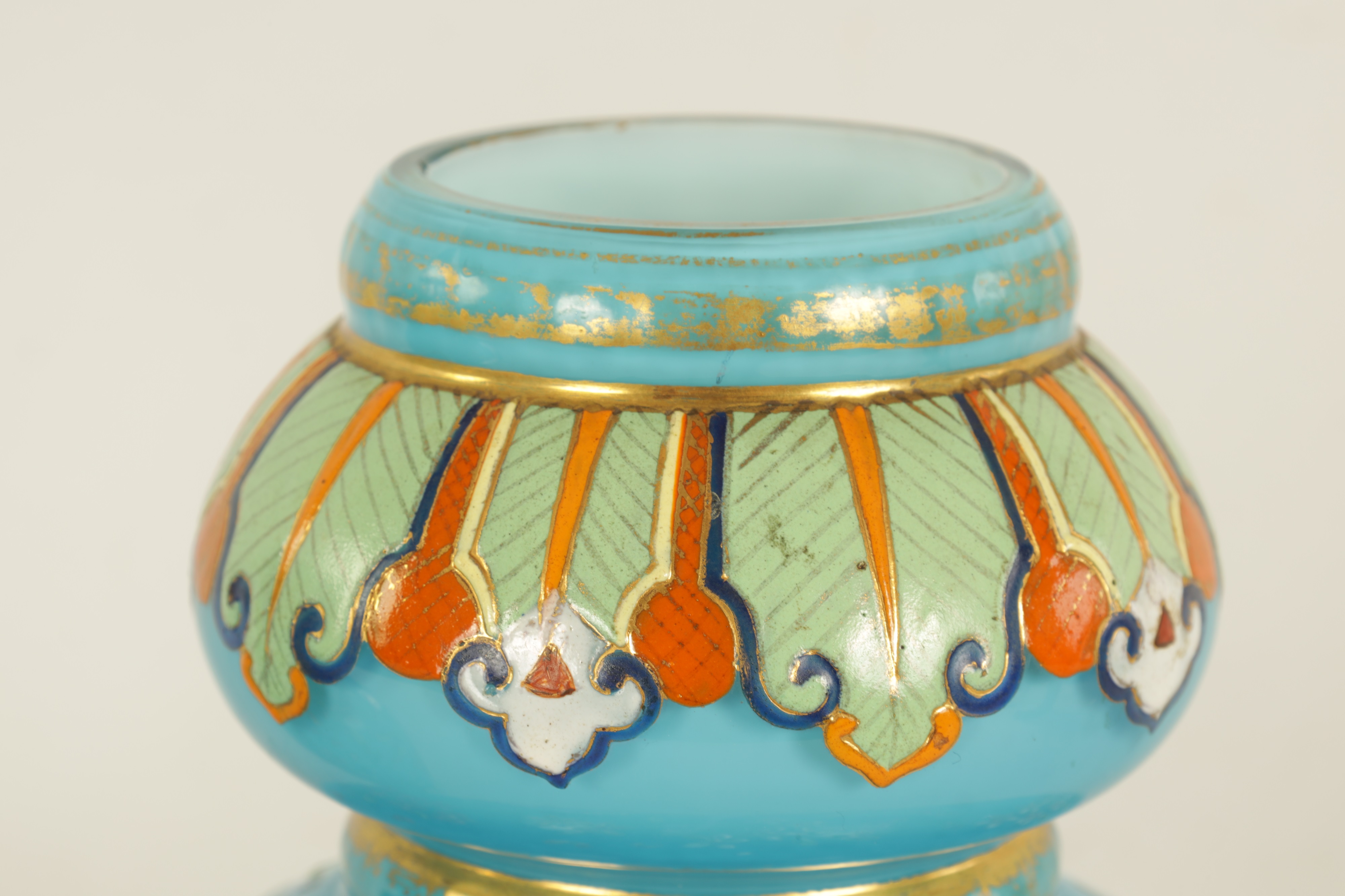 Lot 2 A Pair Of 19th Century French Blue Opaque