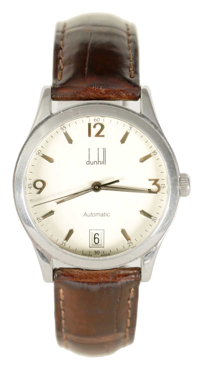 Lot 277 - A GENTLEMAN’S DUNHILL STEEL AUTOMATIC WRIST