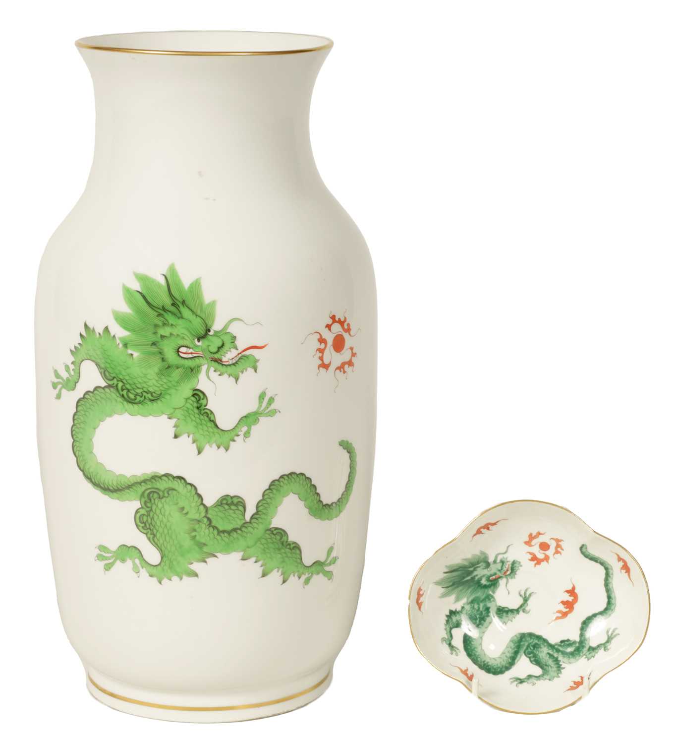 Lot 151 - AN EARLY 20TH CENTURY MEISSEN DRAGON VASE