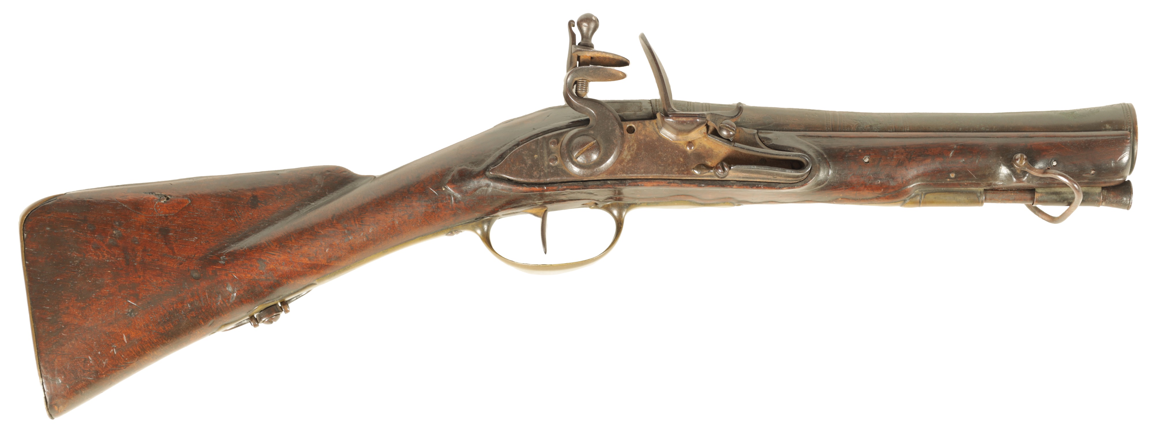 Lot 397 - AN 18TH CENTURY FRENCH FLINTLOCK BLUNDERBUSS