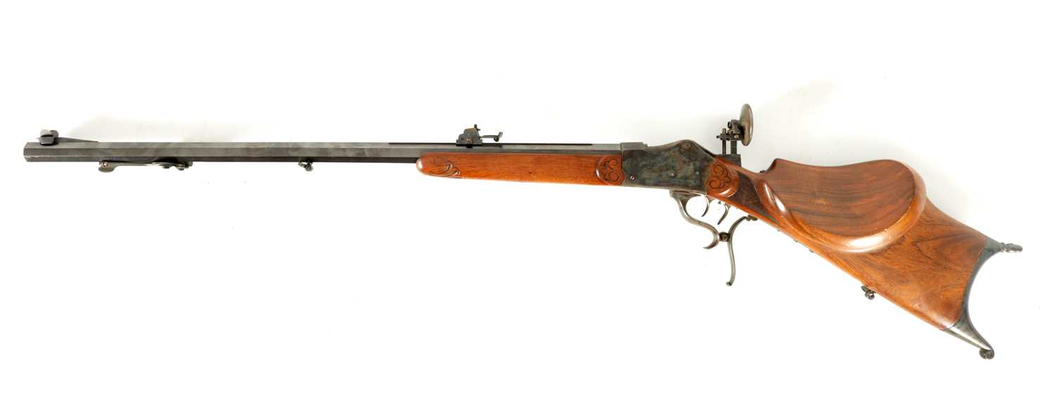 Lot 411 - A 19TH CENTURY PERCUSSION GALLERY GUN BY