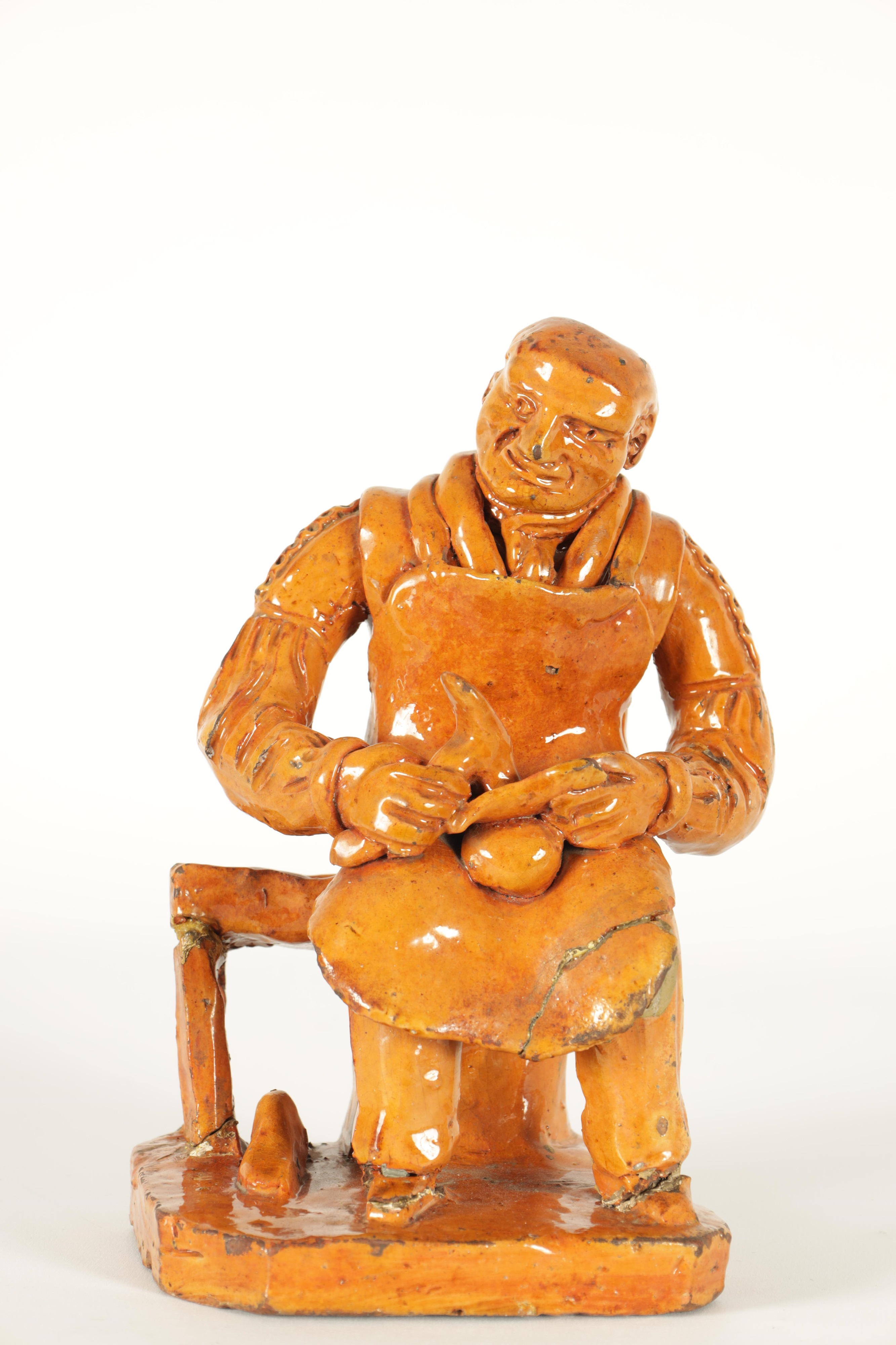 Lot 72 - A MID 19TH CENTURY PILL POTTERY WELSH REDWARE