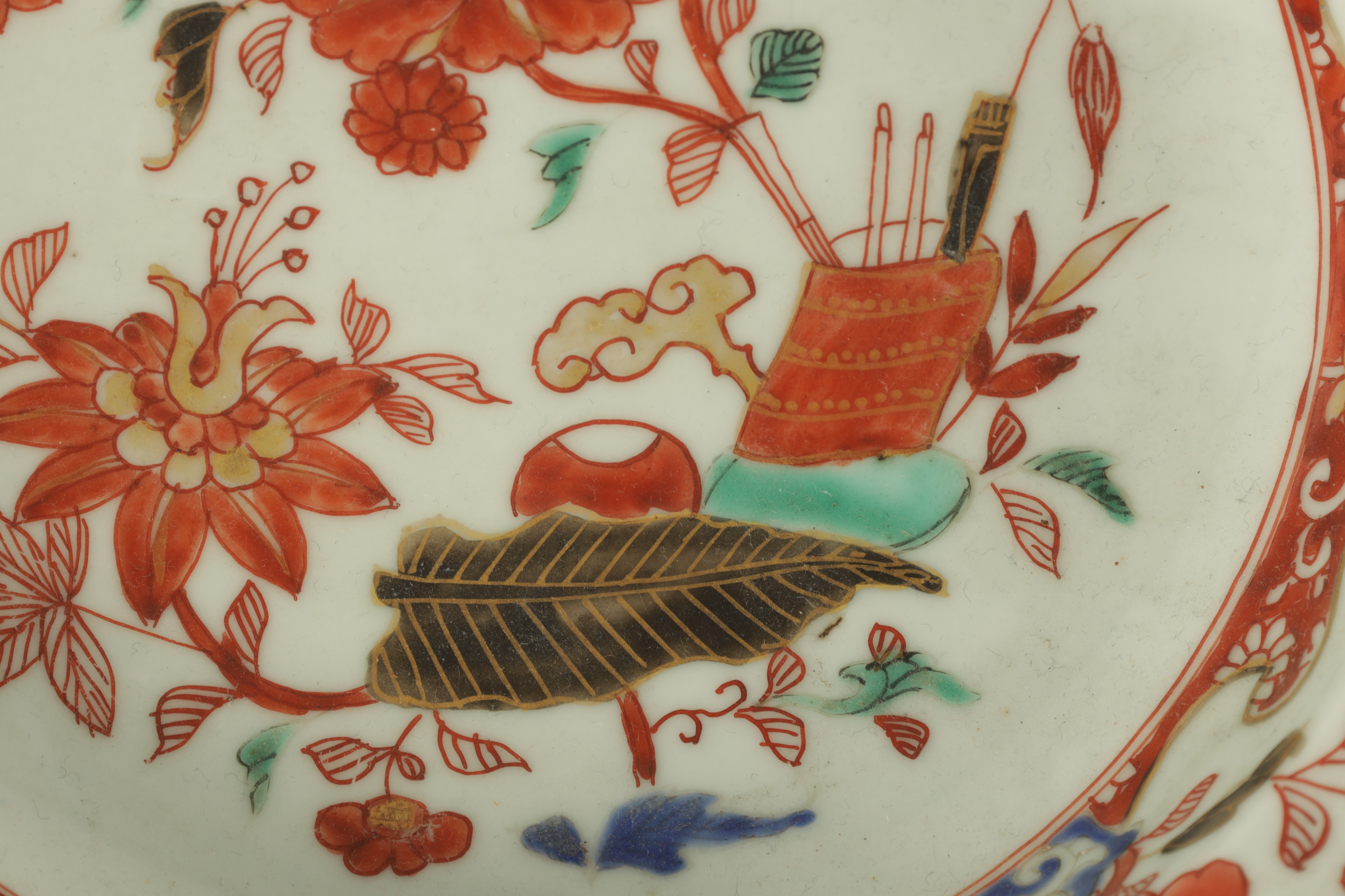 Lot 121 - TWO 18TH CENTURY CHINESE POLYCHROME DISHES