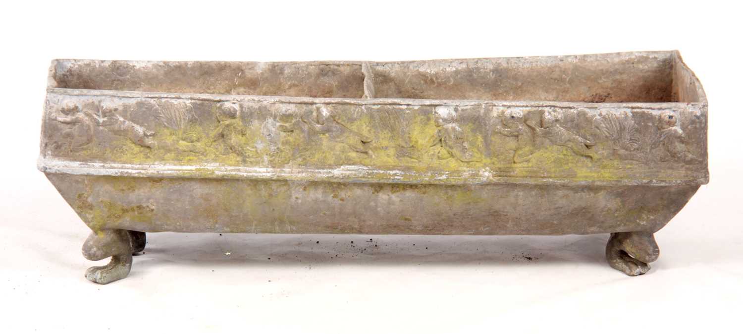 Lot 1108 - AN 18TH CENTURY RECTANGULAR LEAD PLANTER