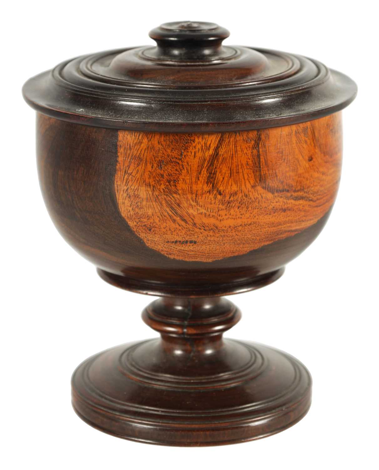 Lot 612 - A 19TH CENTURY LIGNUM VITAE TREEN WARE BOWL