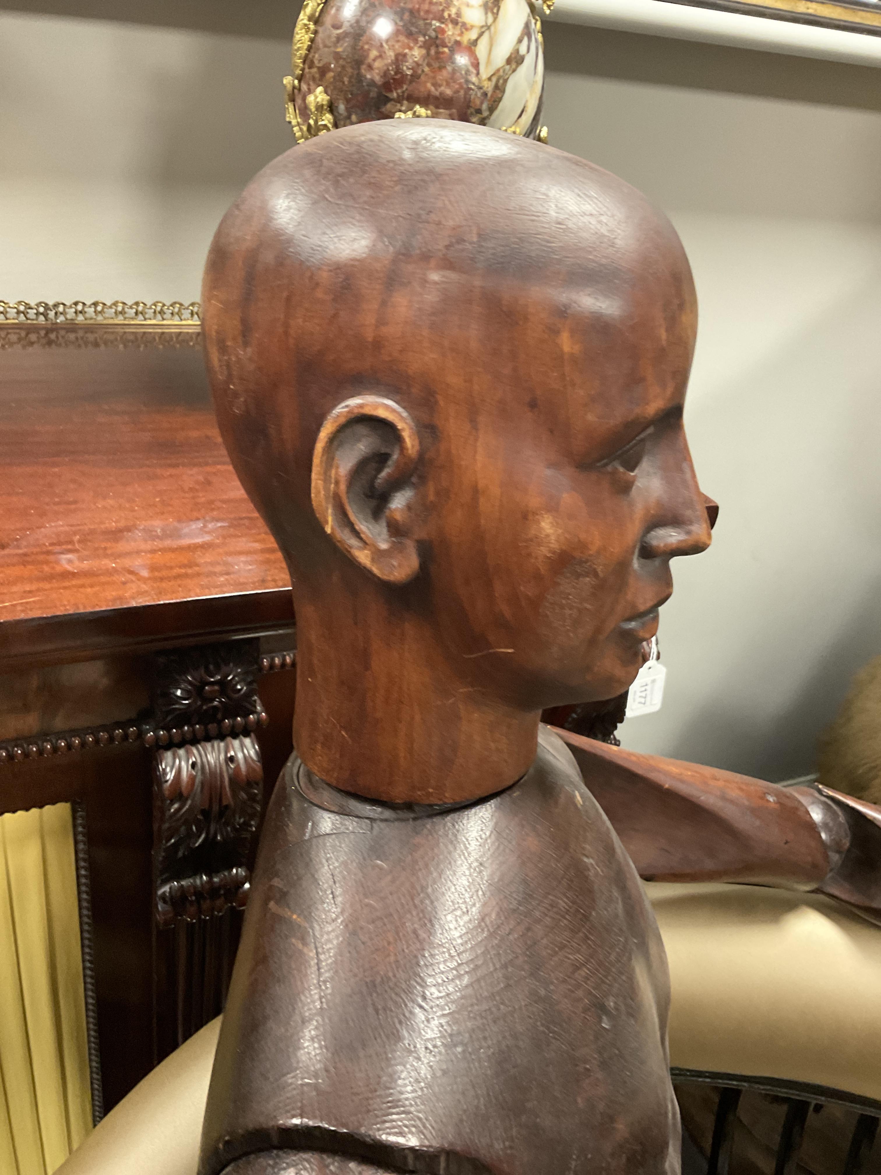 Lot 710 - A 19TH CENTURY LIFE SIZE WOODEN LAY FIGURE