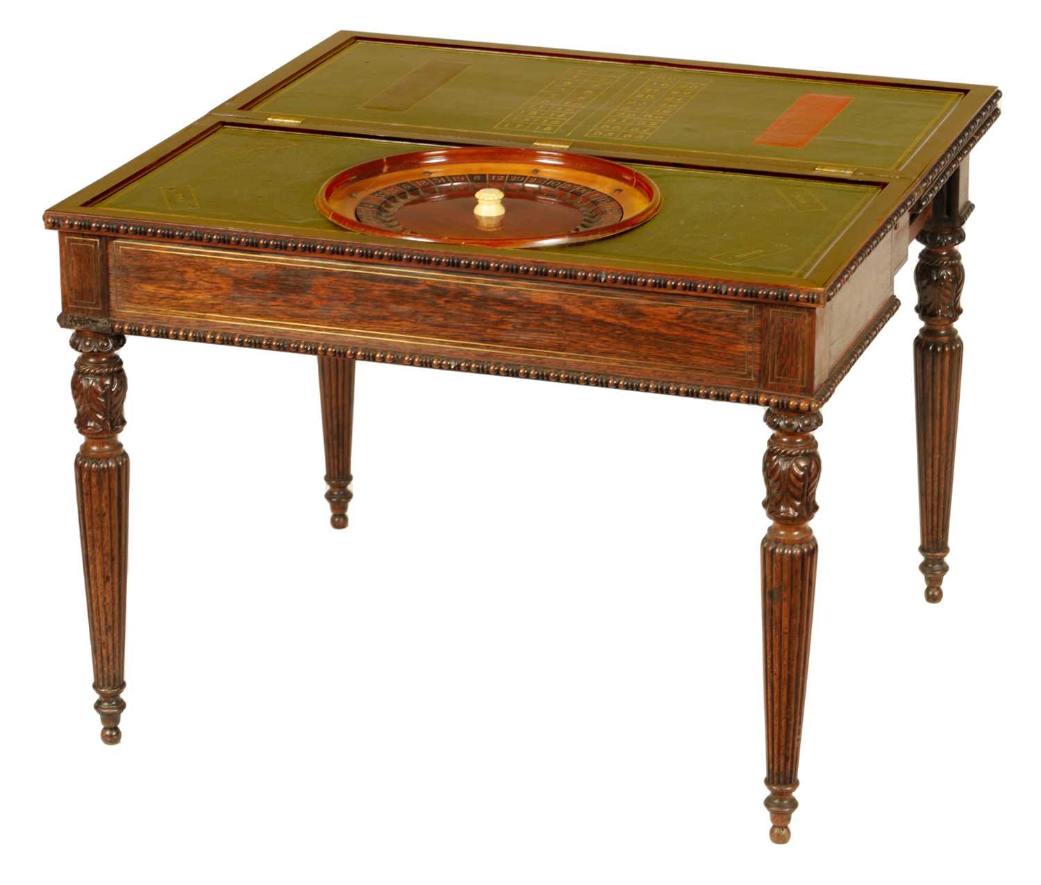 Lot 741 - A FINE EARLY 19TH CENTURY BRASS INLAID