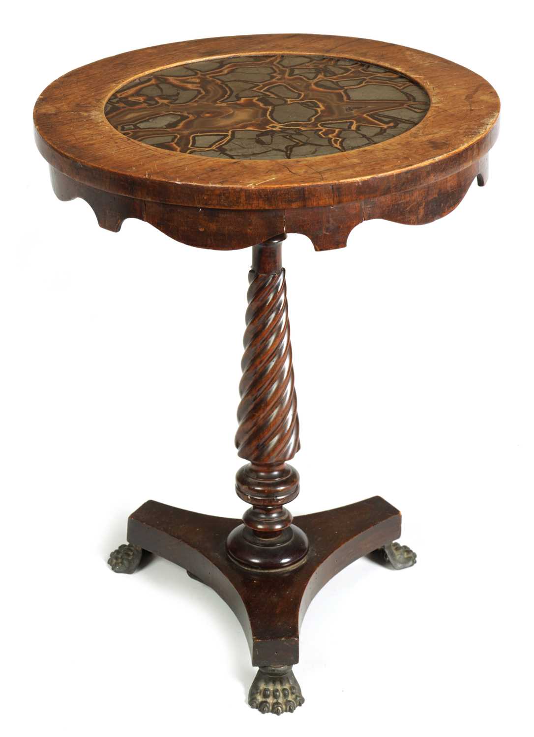 Lot 727 - A LATE REGENCY ROSEWOOD SEPTARIAN NODULE