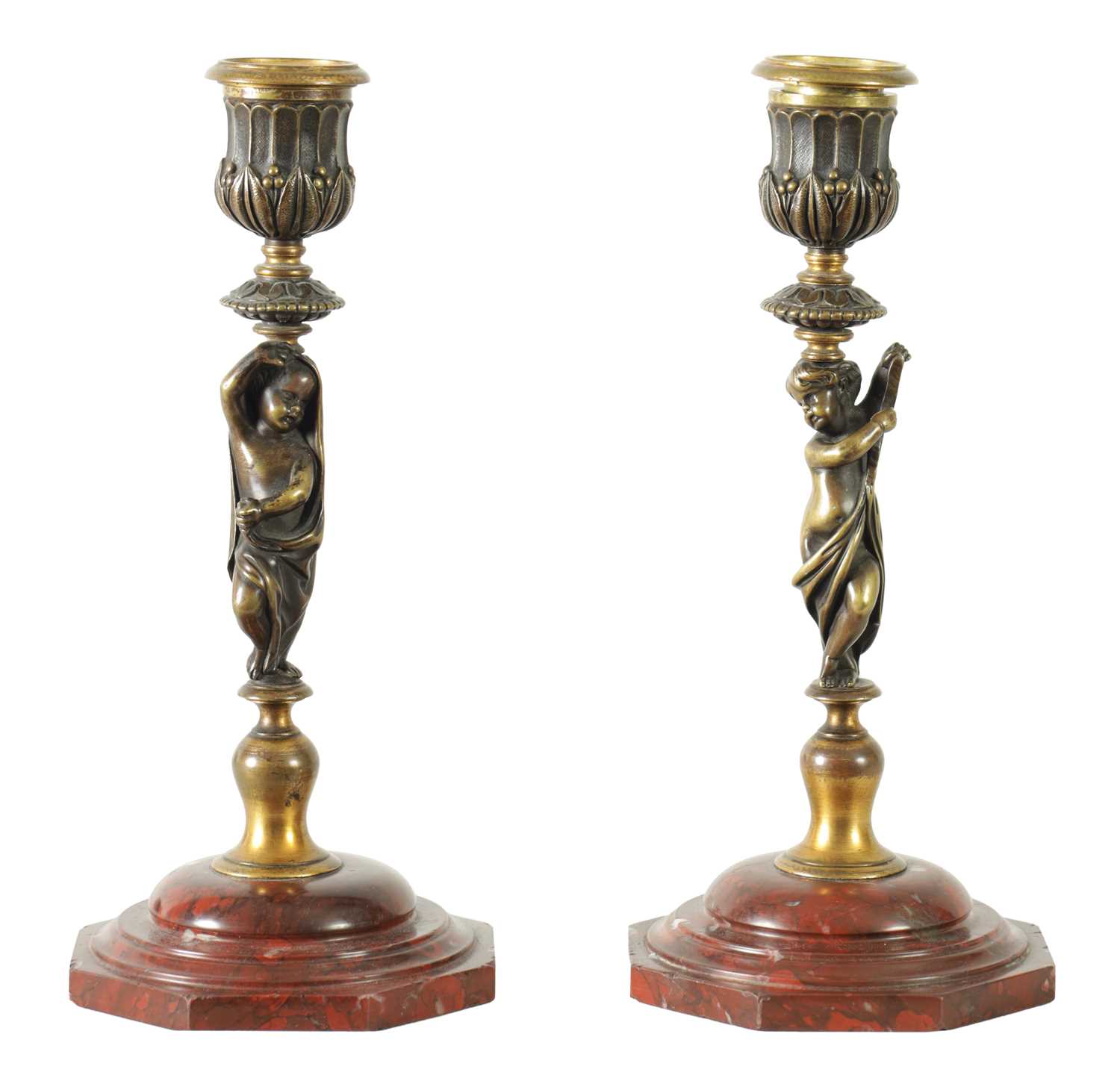 Lot 874 - A PAIR OF 19TH CENTURY BRONZE FIGURAL
