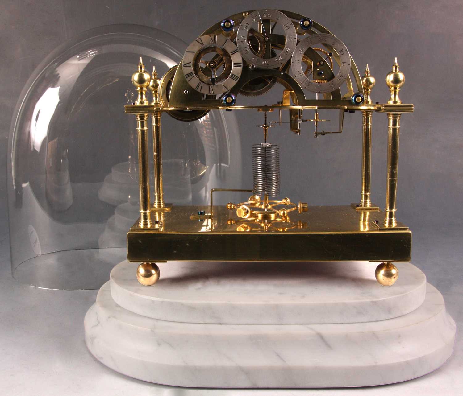 Lot 512 - A rare Brass SKELETON TABLE REGULATOR/CLOCK