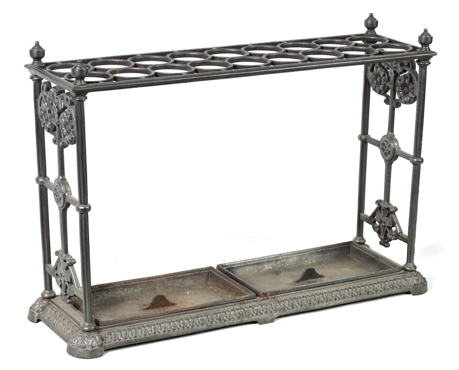Lot 1333 - A 19TH CENTURY CAST IRON STICK STAND OF