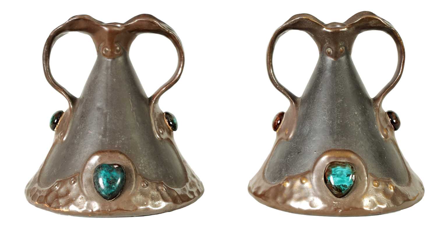 Lot 32 - A PAIR OF BRETBY ARTS AND CRAFTS SIMULATED