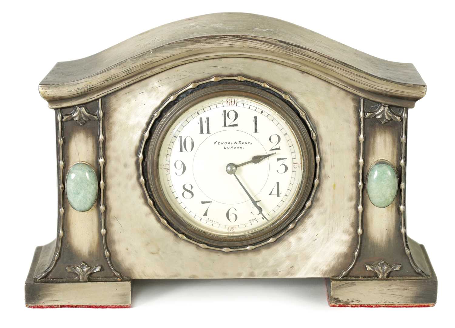 Lot 1193 - AN ARTS AND CRAFTS PEWTER-CASED MANTEL