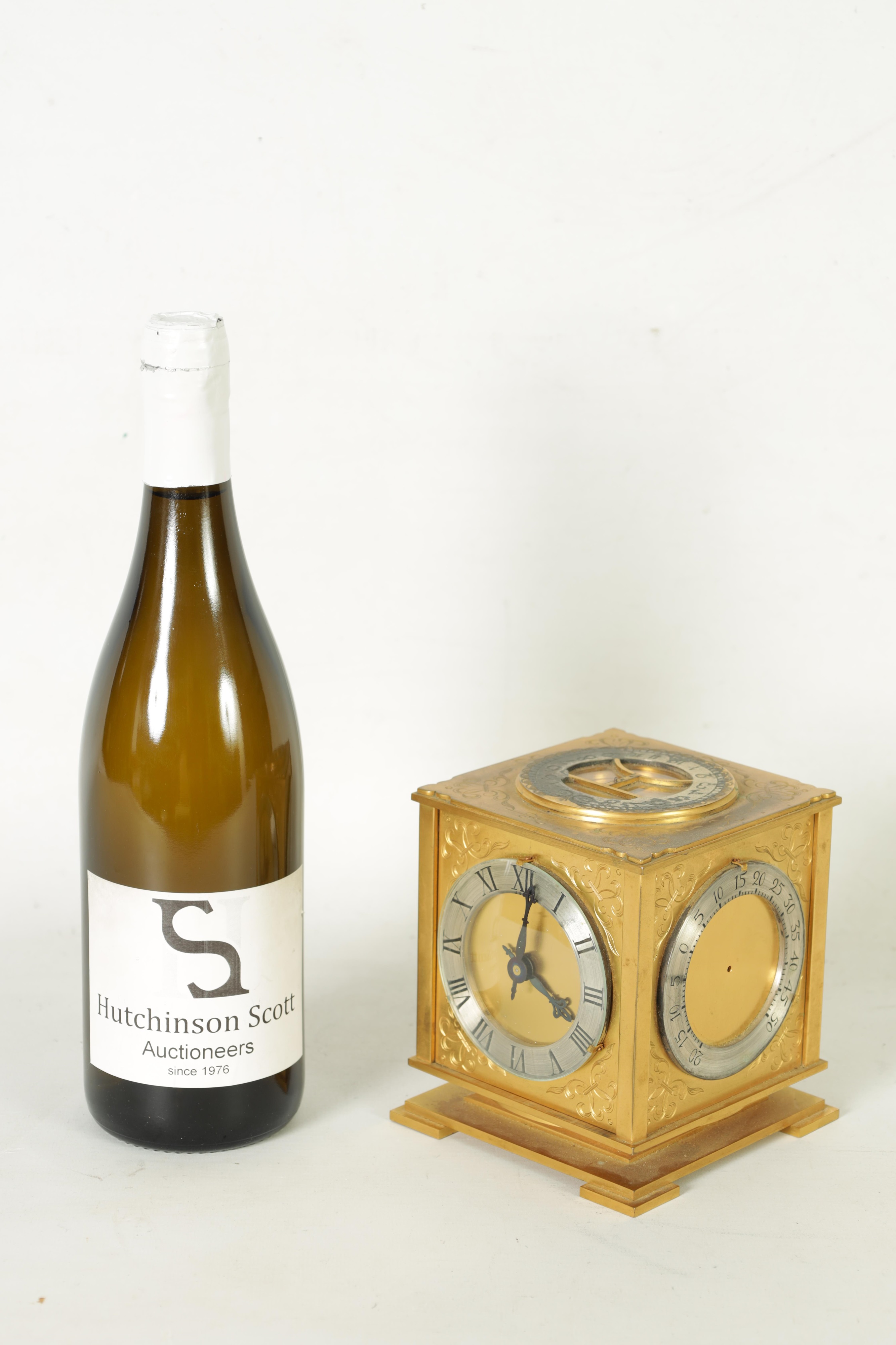 Lot 1029 - A 20TH CENTURY GILT BRASS REVOLVING DESK