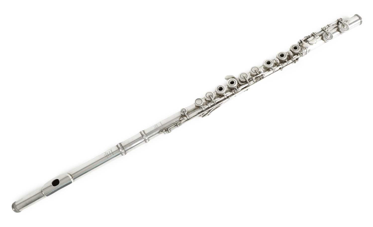 Lot 648 - A SILVER-PLATED FLUTE BY LOUIS LOT WITH