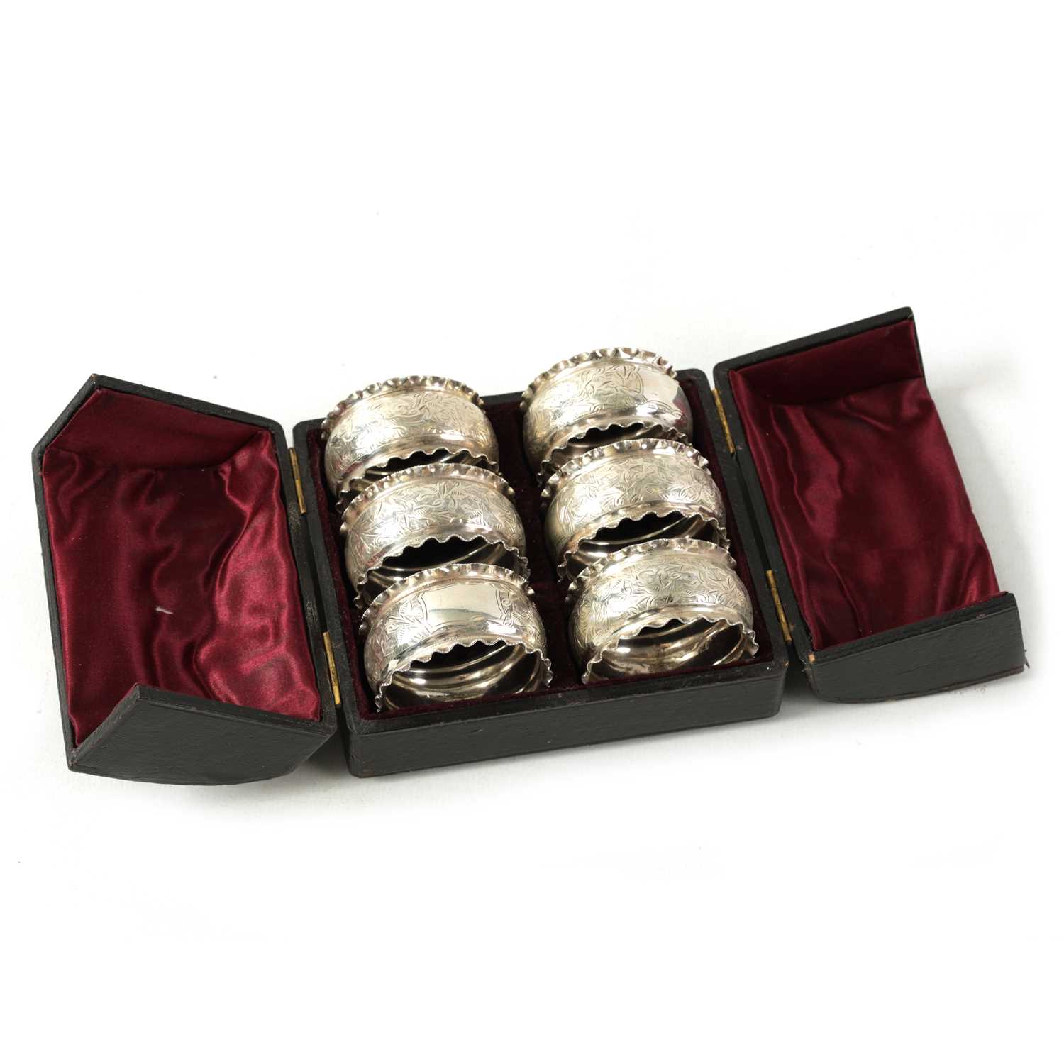 Lot 298 - A CASED SET OF SIX VICTORIAN SILVER