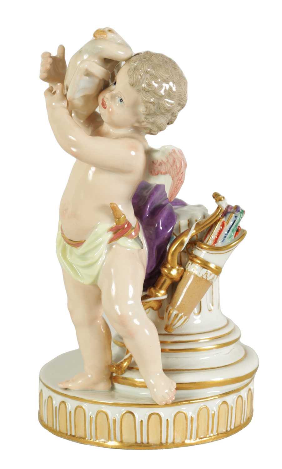 Lot 60 - A 19TH CENTURY MEISSEN FIGURE OF CUPID
