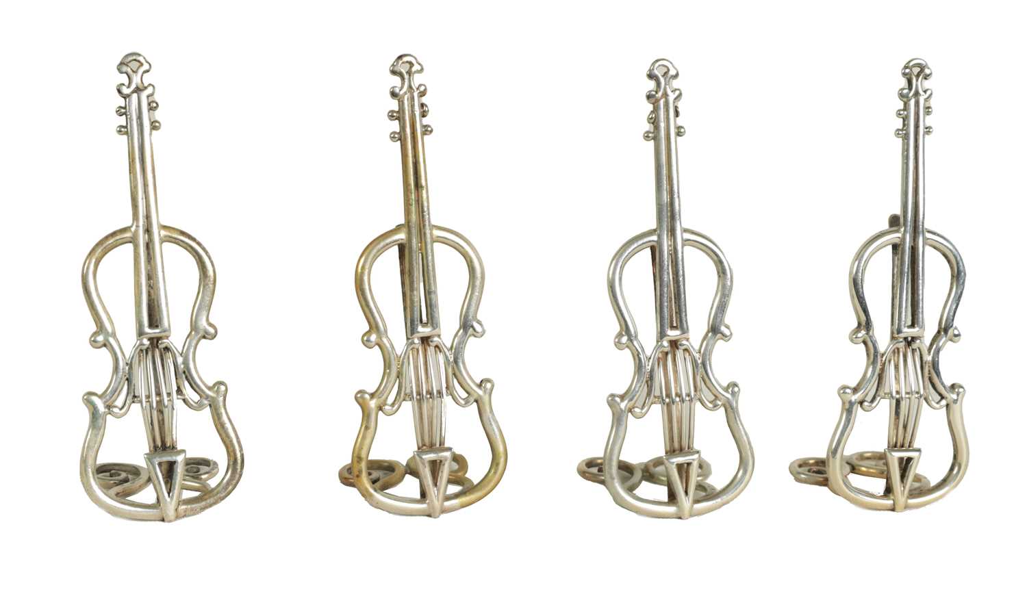 Lot 467 - A SET OF FOUR LATE 19TH CENTURY SILVER CELLO