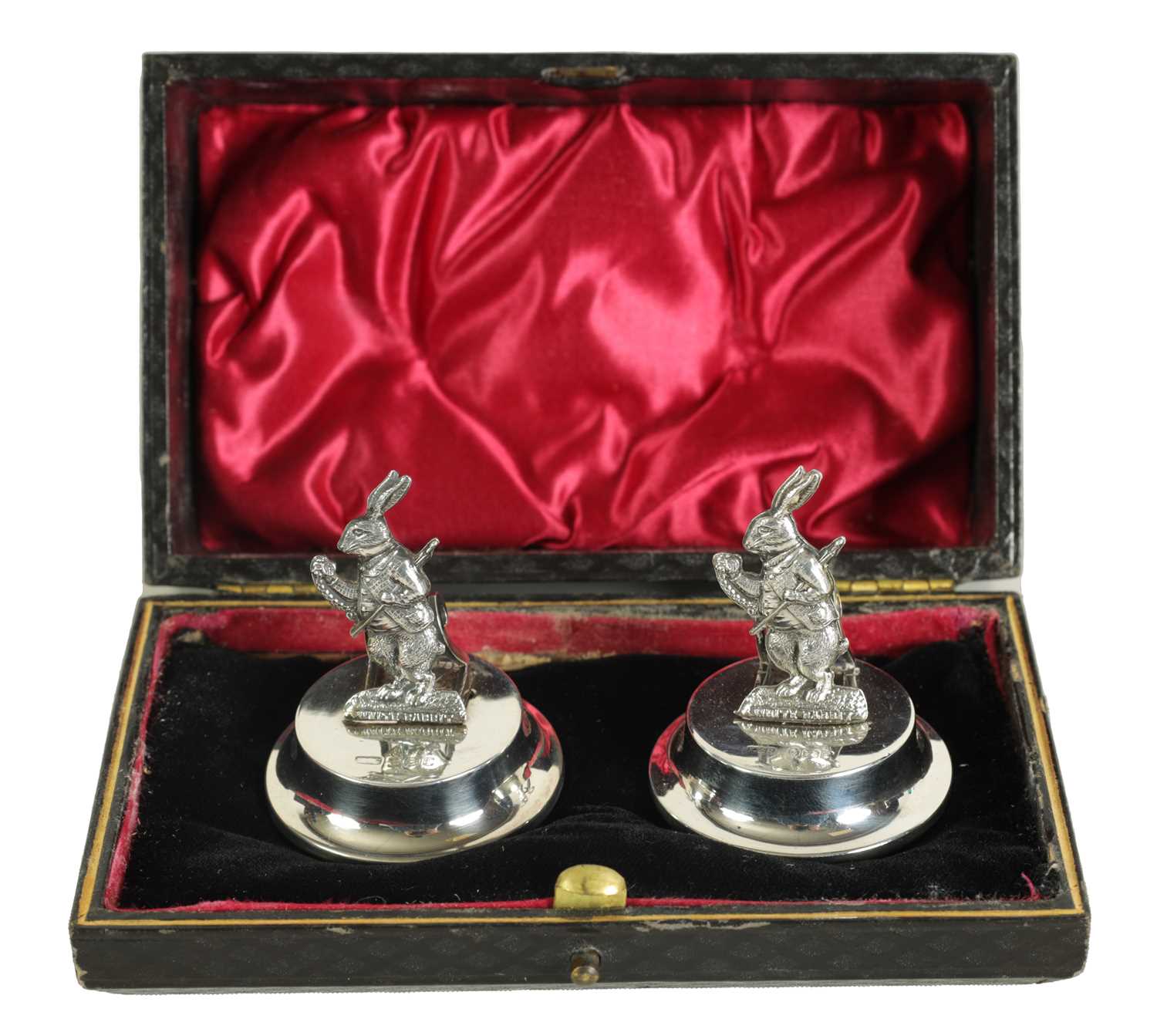 Lot 471 - A PAIR OF SILVER 'ALICE IN WONDERLAND' MENU