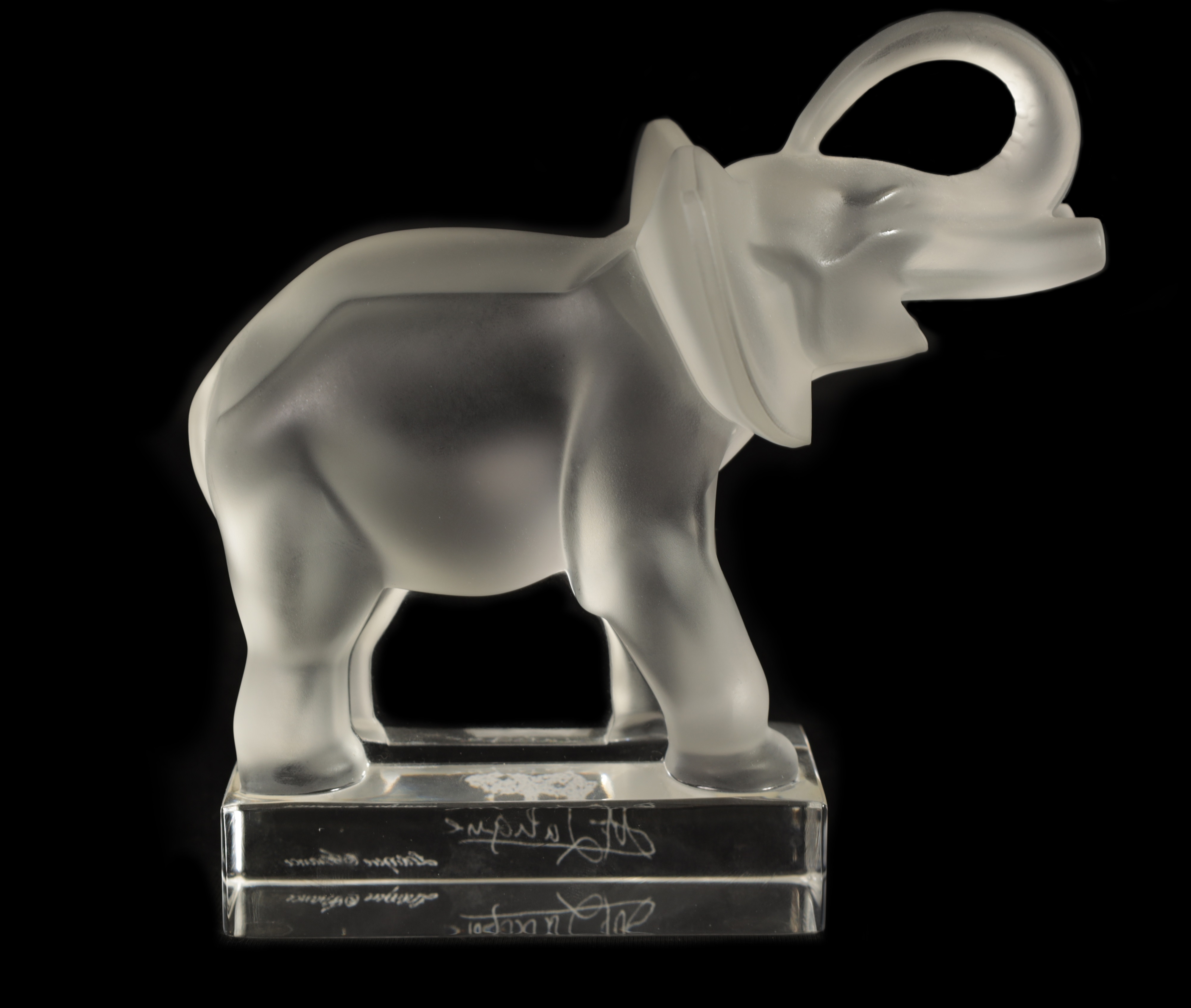Lot 15 - A LALIQUE FROSTED GLASS ELEPHANT
