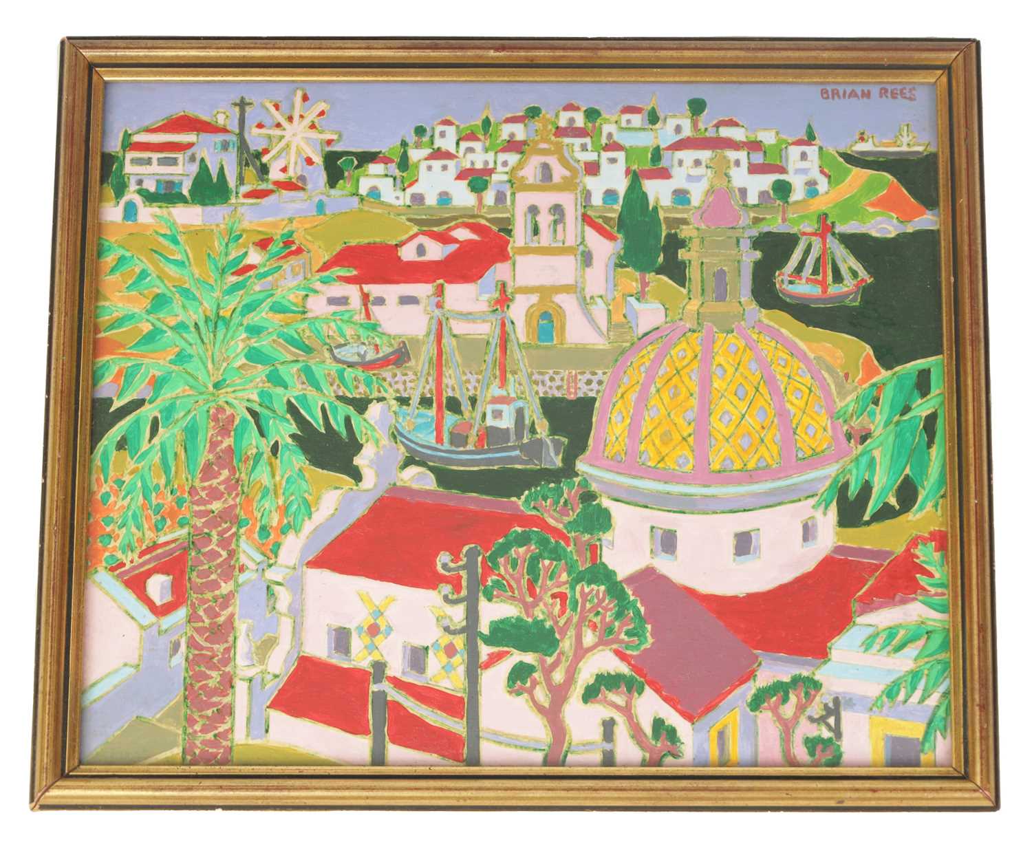 Lot 793 - BRIAN REES (WELSH, BORN 1930) OIL ON BOARD