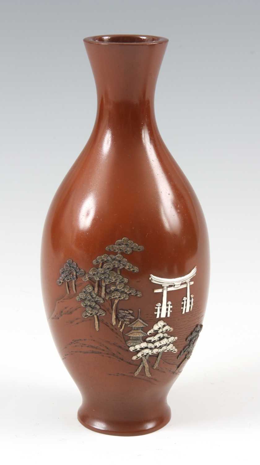 Lot 125 - A MEIJI PERIOD JAPANESE COPPER PATINATED
