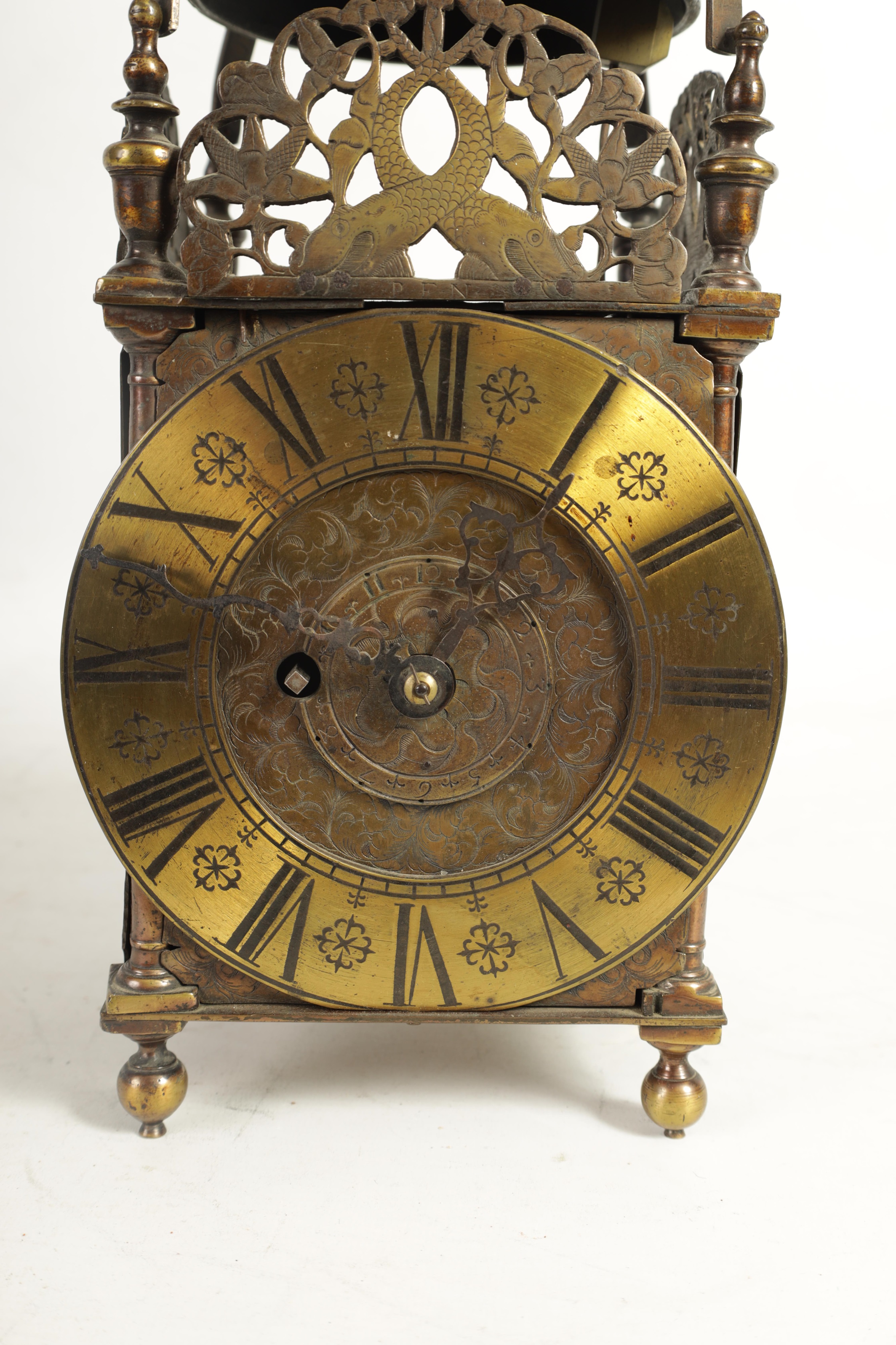 Lot 743 - A 19TH CENTURY LANTERN CLOCK OF 17TH CENTURY
