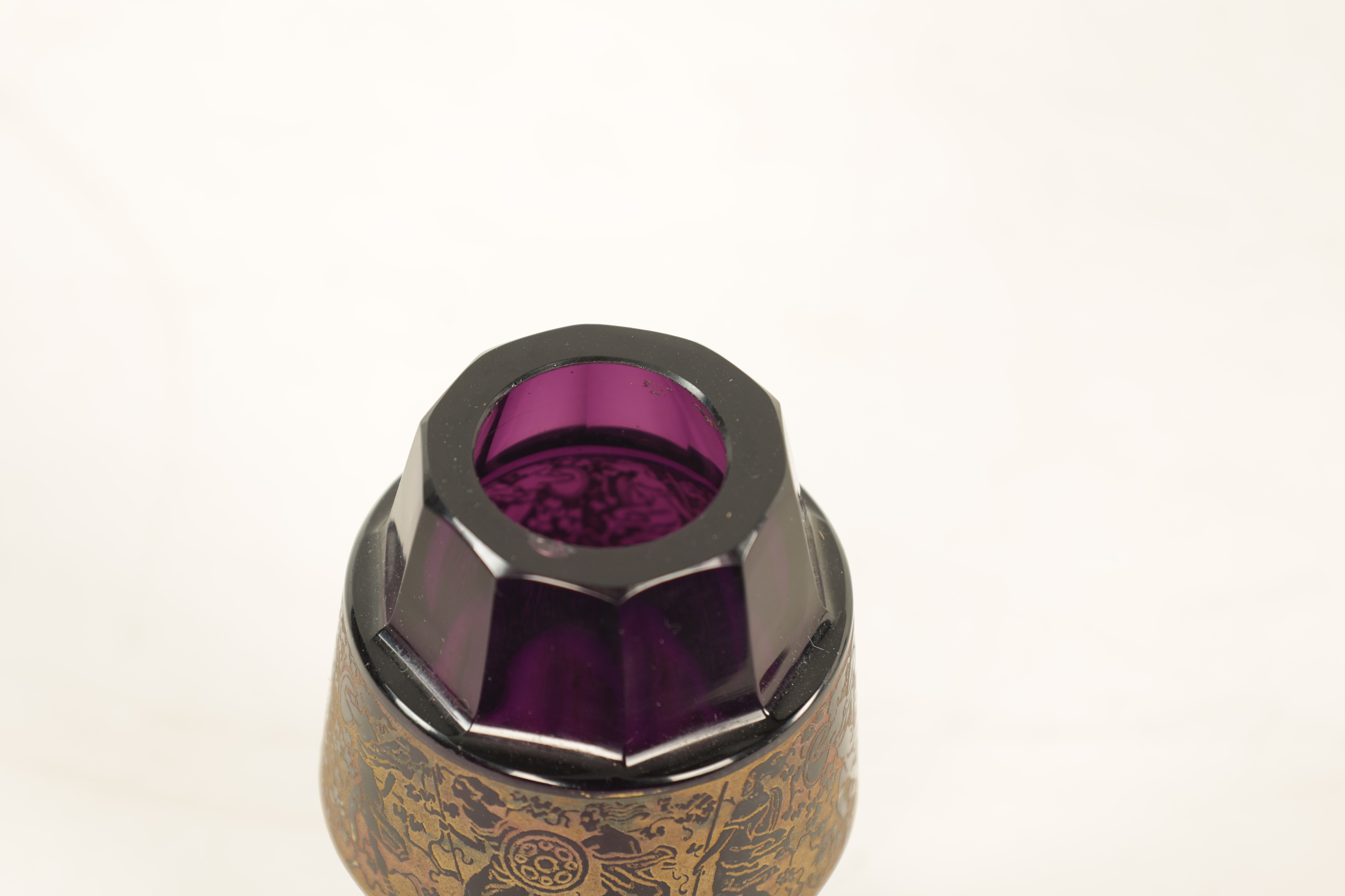 AN EARLY 20TH-CENTURY PURPLE GLASS VIENNA SECESSIONIST