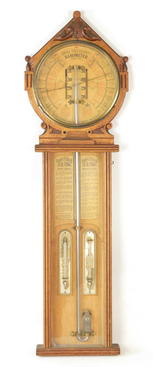 Lot 1050 - A LATE 19TH CENTURY OAK CASED ADMIRAL