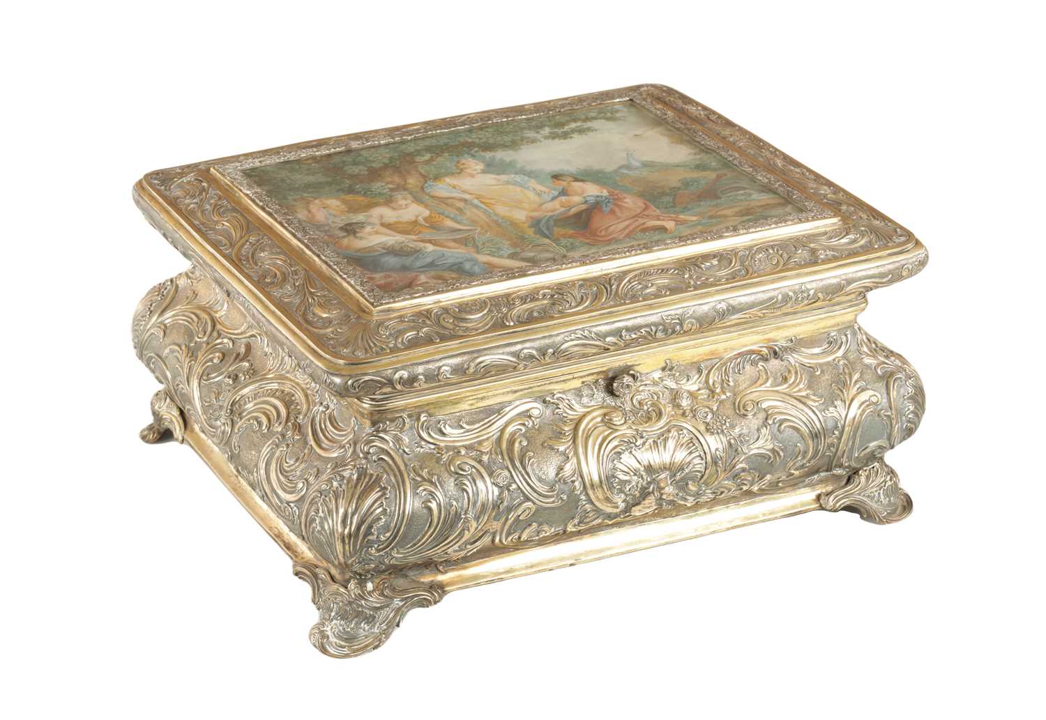 Lot 402 - A FINE 18TH CENTURY DUTCH SILVER GILT TABLE